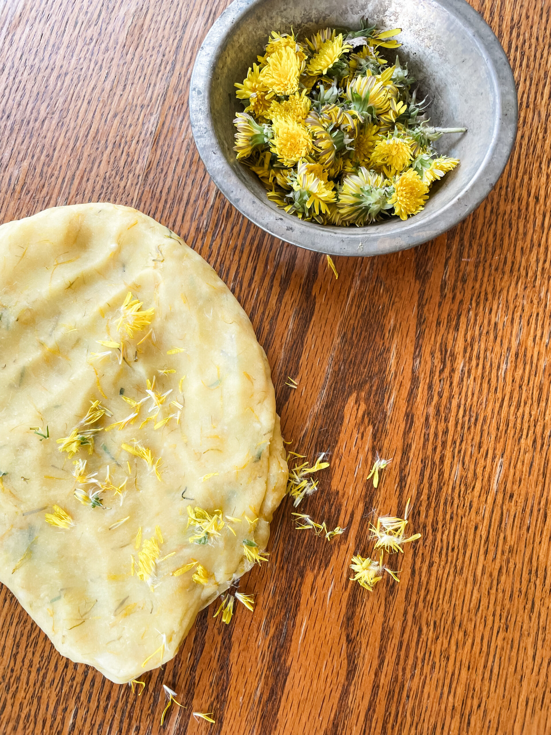 How to Make Homemade Dandelion Playdough - The Flourishing Little House